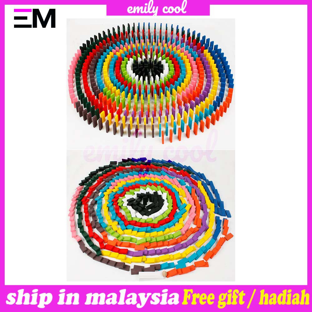 [M'sia] Colourful Wooden Dominoes 120 Piece Set jegga early learning ...
