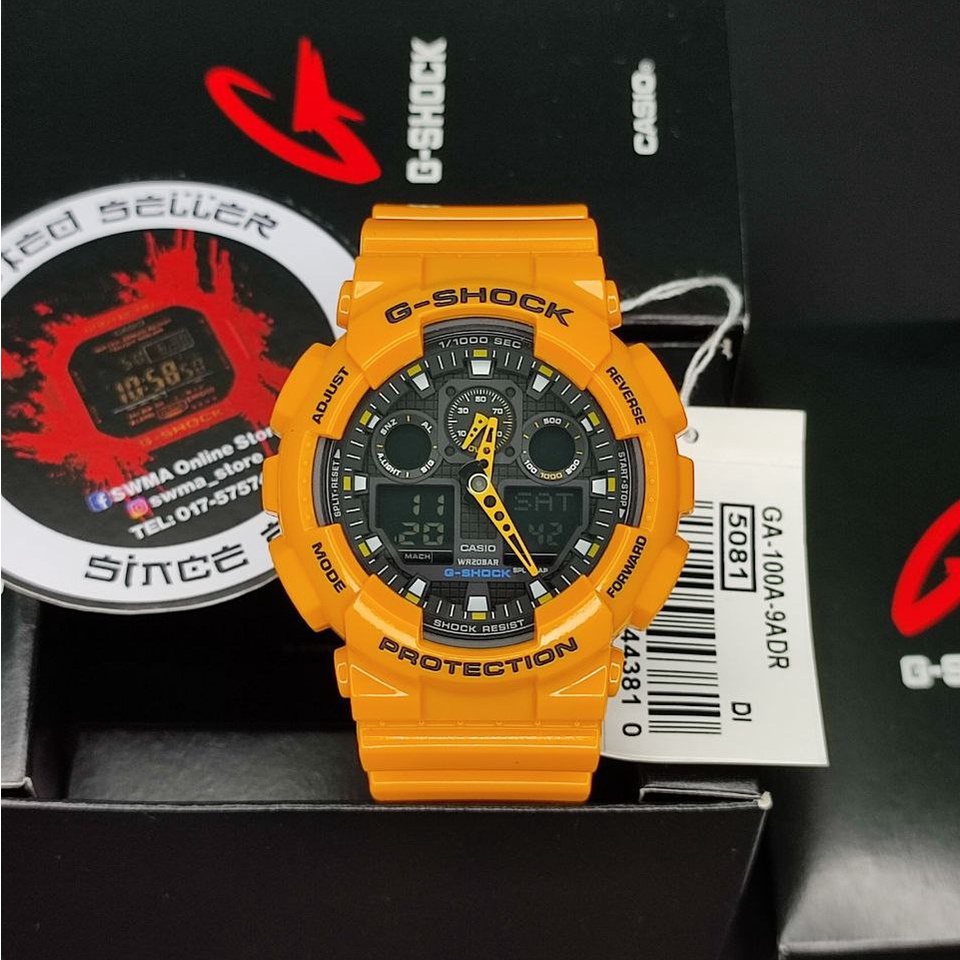 Casio G-Shock Original GA-100A-9A GA-100 GA100 Special Colour Bumblebee ...