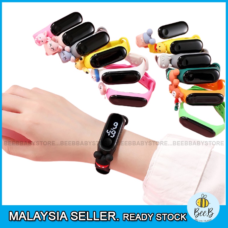 Kids Cartoon Watch Silicone Digital LED Touch Screen Waterproof ...