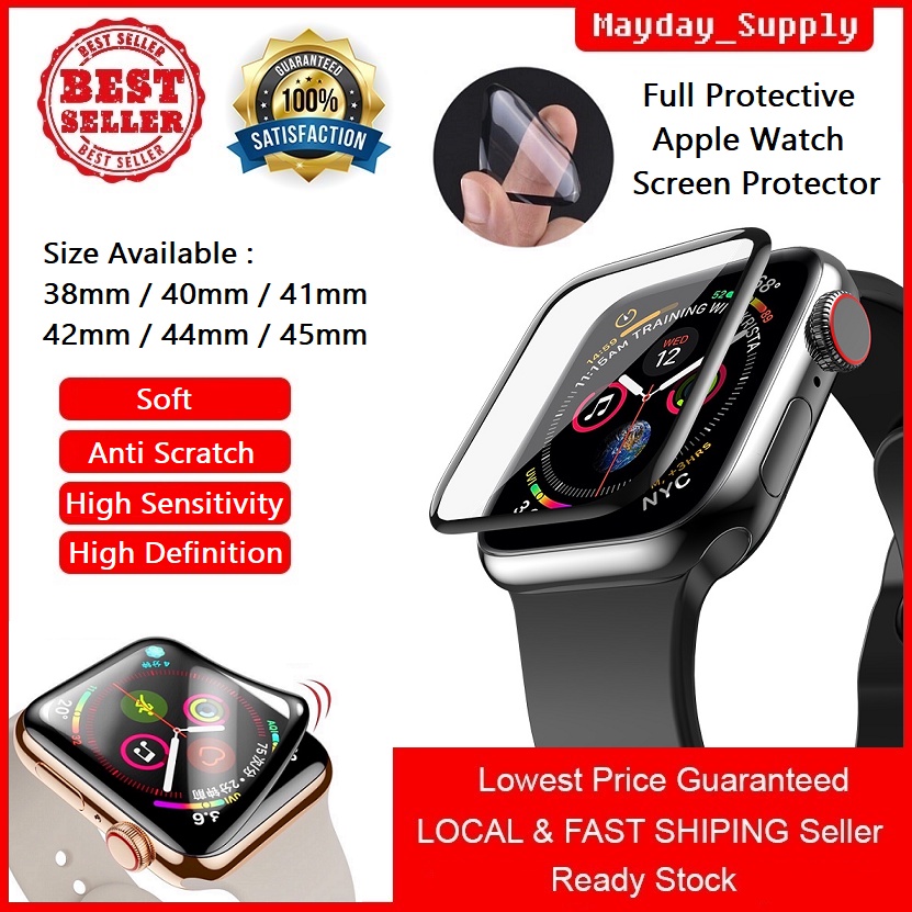 Full Protective Applê Watch Screen Protector PET+PMMA READY STOCK 38mm ...