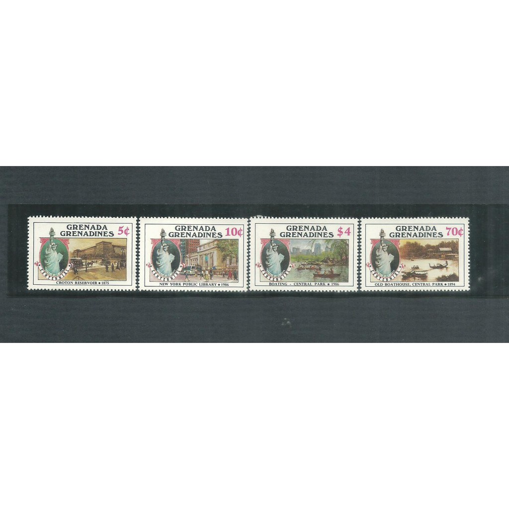 GND-19860106 GRENADA 100TH ANNIVERSARY OF THE STATUE OF LIBERTY 4V MINT ...