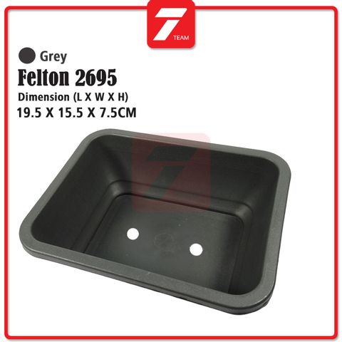 Felton Rectangular Flower Pot FBL 2695 Grey / Brown | Shopee Malaysia