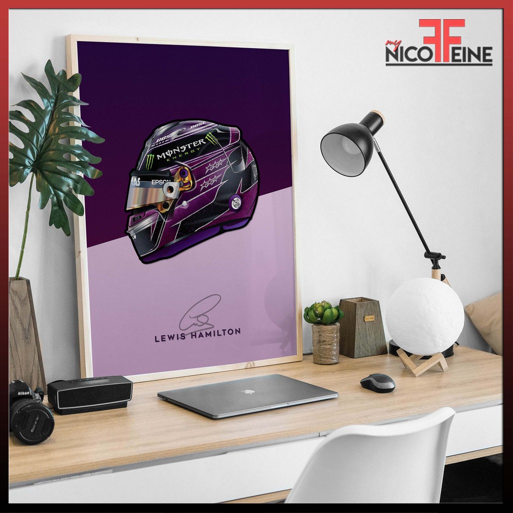 [Poster Only] Lewis Hamilton Formula 1 2020 F1 World Champion Helmet ...