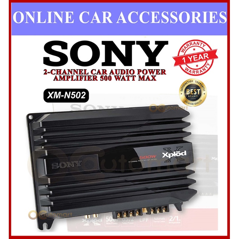 SONY XM-N502 500 WATTS 2-CHANNEL STEREO CAR AMPLIFIER 2 CHANNEL CAR AUDIO SYSTEM | Shopee Malaysia