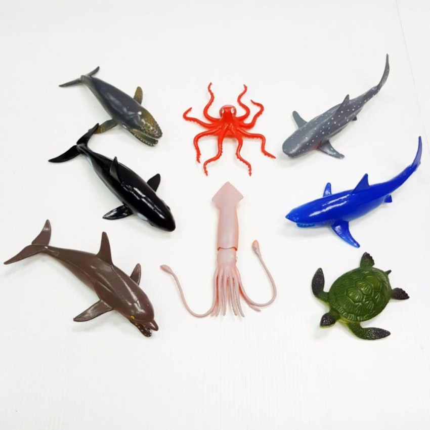Ocean World Rubber 2 Fish Shark Whale Dolphin Turtle Octopus | Shopee ...