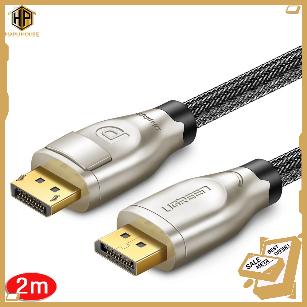 Ugreen 30120 2m long mesh Displayport cable genuine support - Hapuhouse ...