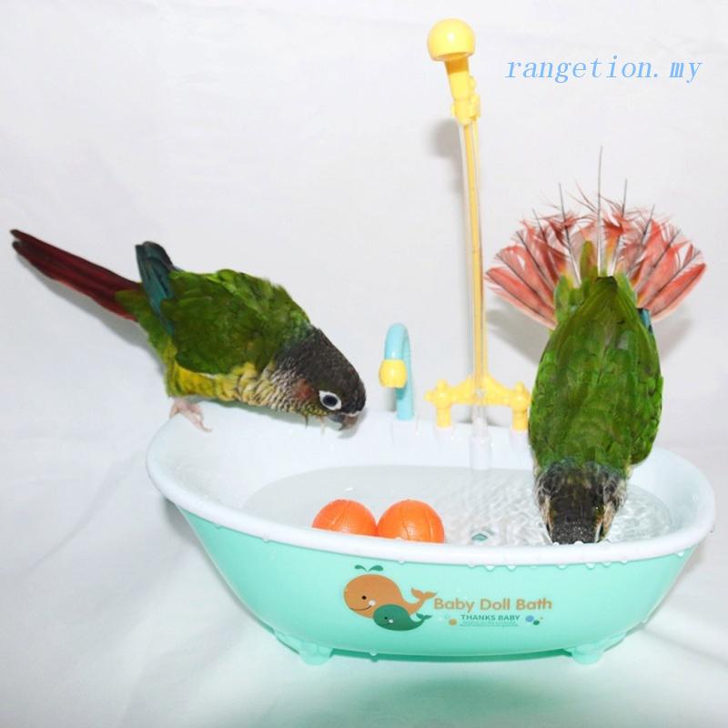RAN Bird Shower Bathing Tub Automatic Bathtub for Small Medium Parrot ...