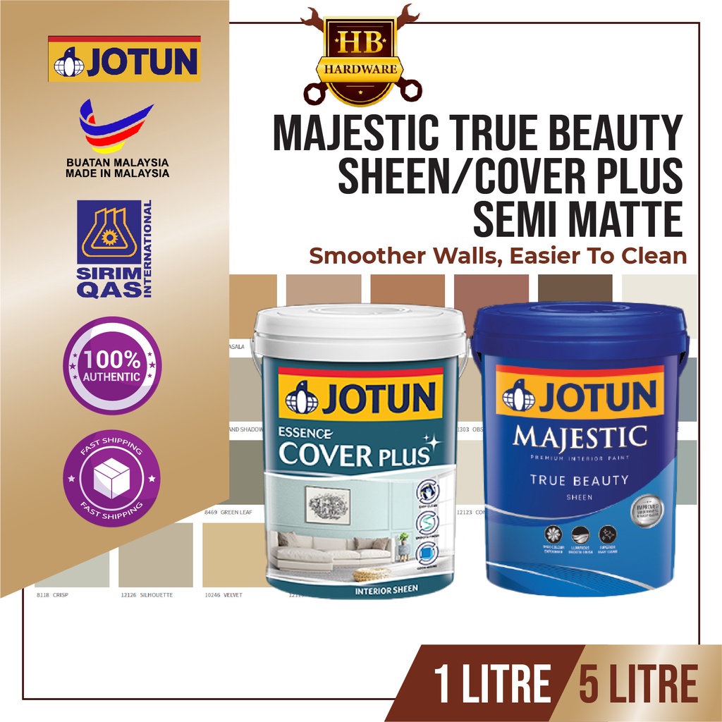 5L Jotun Majestic/Cover Plus/Easy Clean/ Premium Interior Wall Paints ...