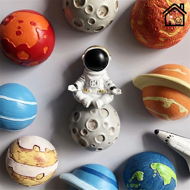 Creative 3D Fridge Magnets/ Space Planet Earth Astronaut Fridge Sticker ...