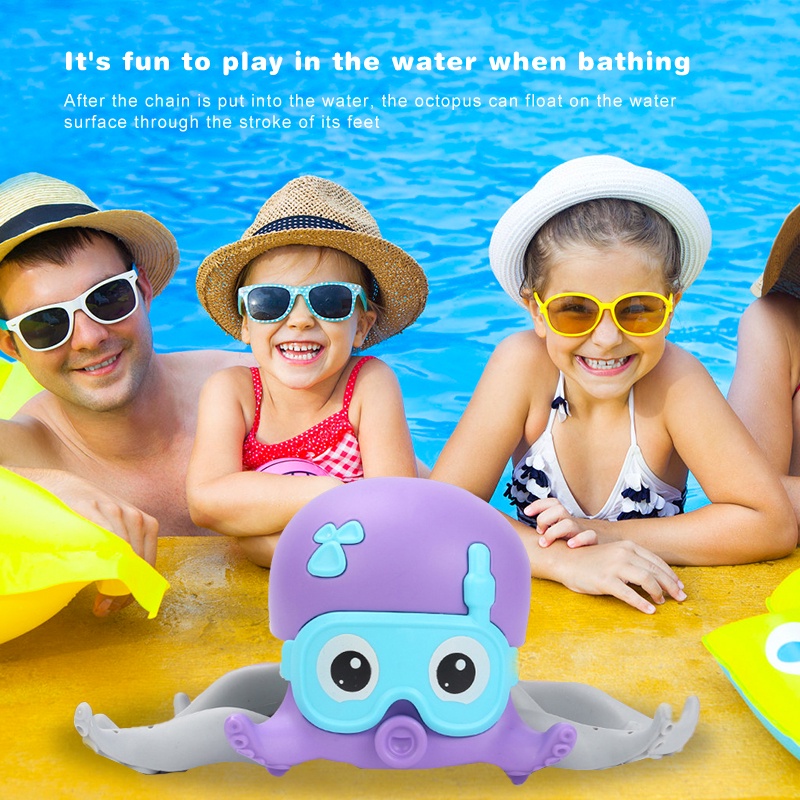 Tiktok Octopus Bath Toys Amphibious Walking Cute Octopus Baby Shower ...