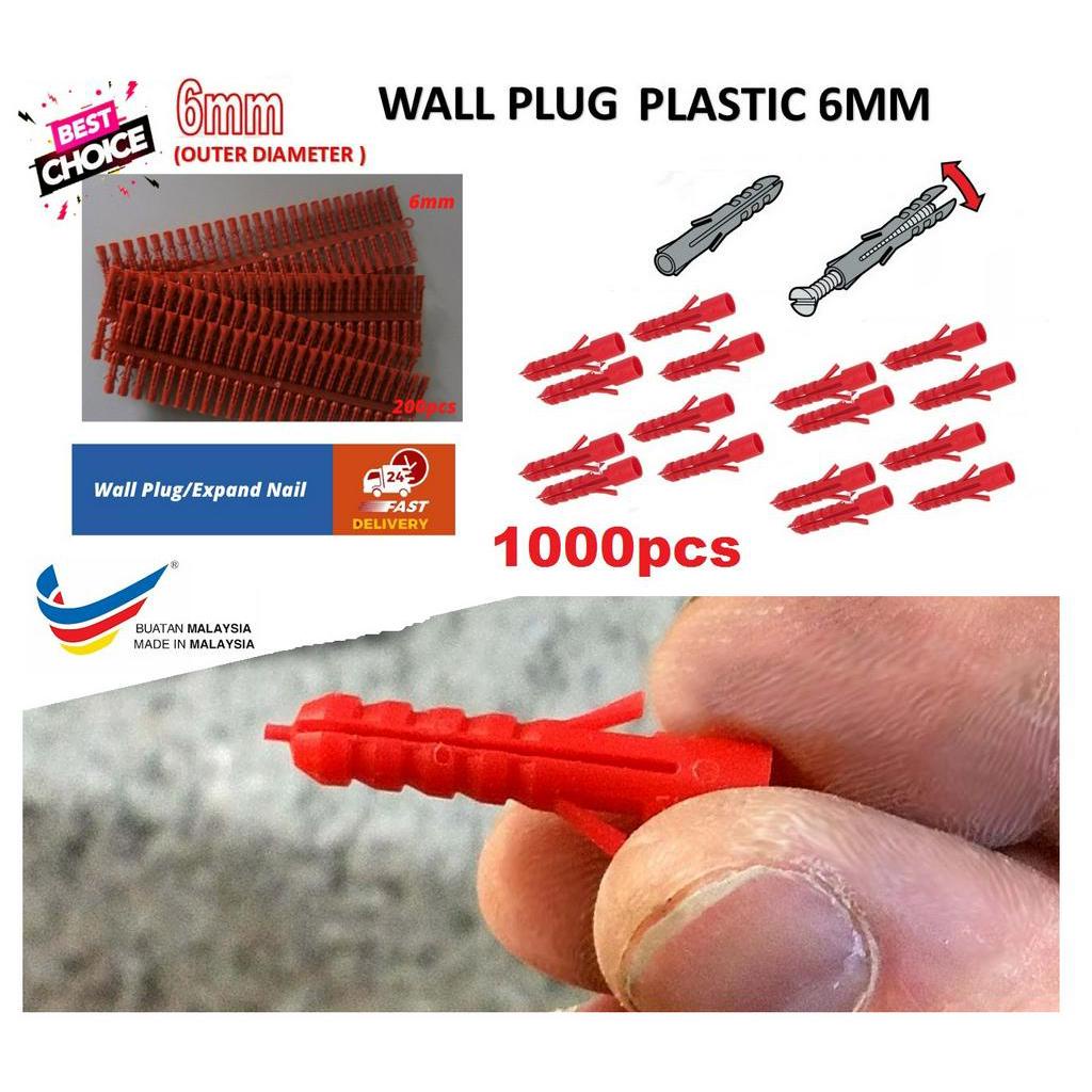 Professional 6mm x 30mm PVC Red Wall Plug Pack (1000pcs) | Shopee Malaysia