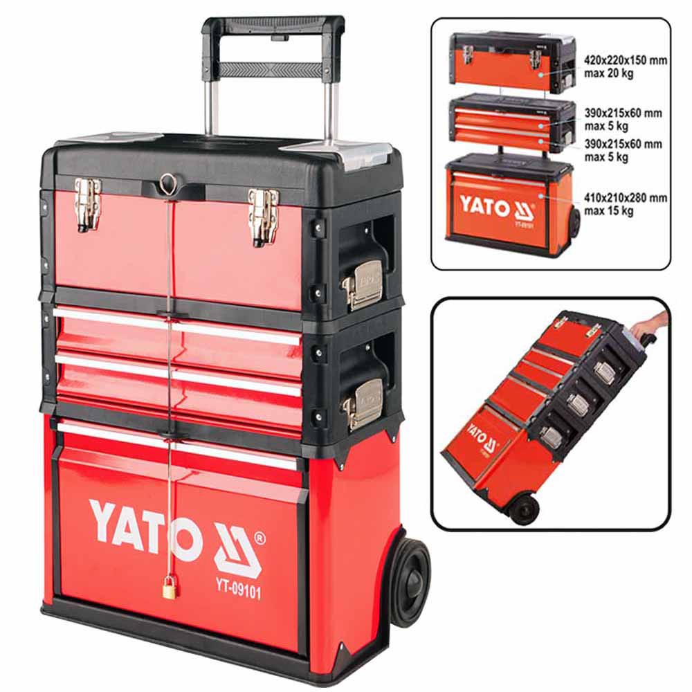 Yato YT-09101 – Tool Box Cart consists of 3 parts modular pack out ...