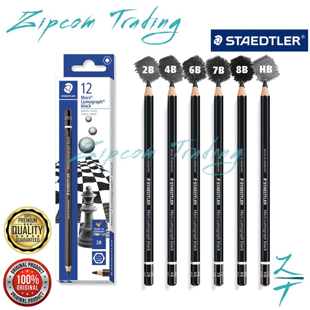 STAEDTLER Mars 100B Lumograph Black Pencils ( 2B/4B/6B/7B/8B ) | Shopee Malaysia