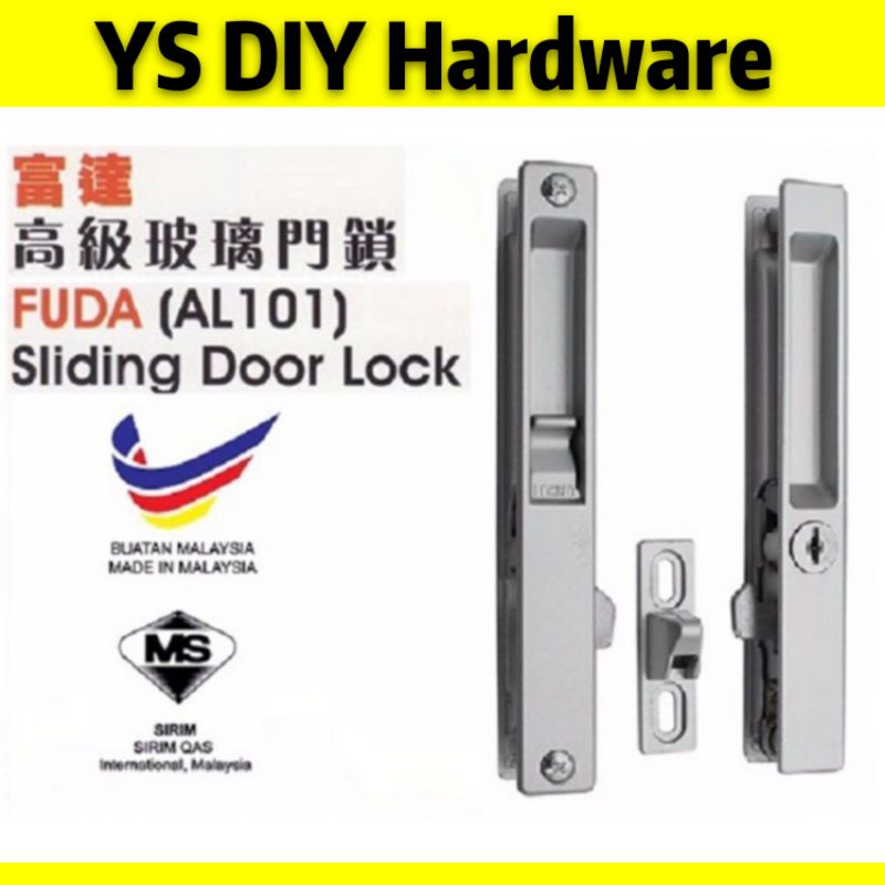Fuda Glass Sliding Door Lock Silver 25mm AL101 | Shopee Malaysia