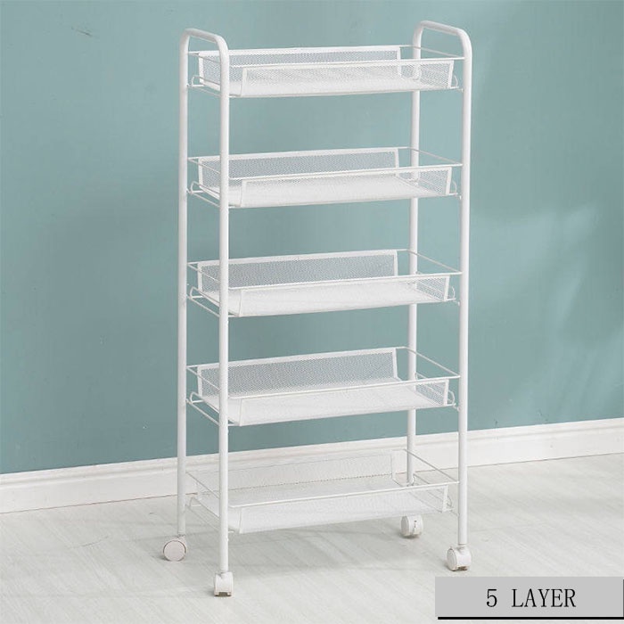 SKM 3/4/5 Tier Multipurpose Storage Rack Trolley Rack with Wheel L54 ...