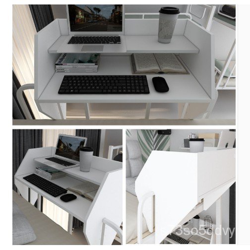 Double decker bed side computer table dormitory artifact desk hanging ...
