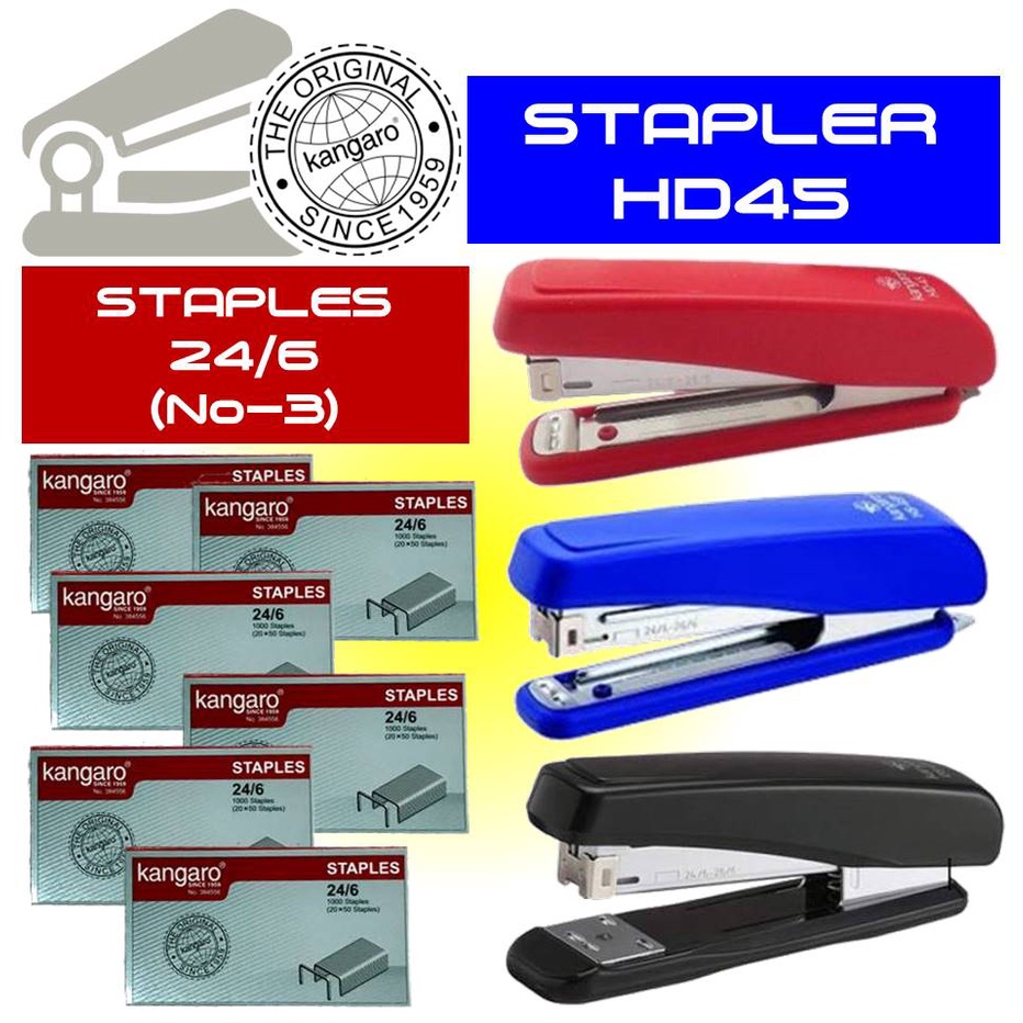 Kangaro Staples Bullet 24/6-1M No.3-1M Stapler HD45 (Dawai Kokot ...