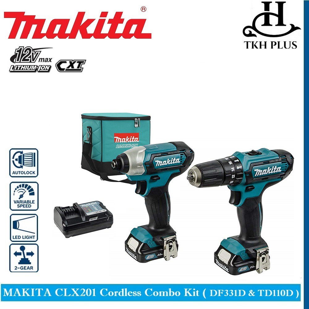 MAKITA CLX224 Cordless Combo Kit (DF333D Driver Drill & TD110D Impact Driver) | Shopee Malaysia