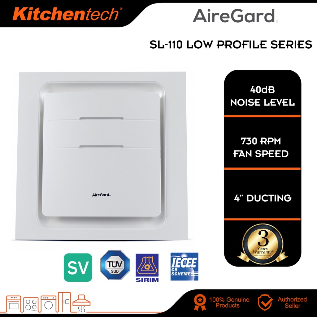 Airegard Air Ventilator Exhaust Fan SL110 Low Profile Series | Shopee ...
