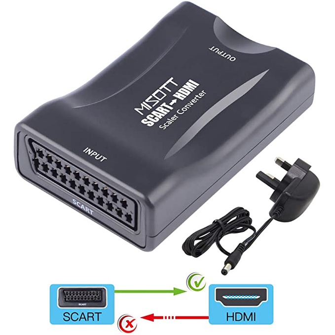 Scart to HDMI Converter for TV, MISOTT Scart to HDMI Adaptor, Scart to ...