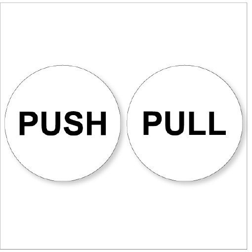 PUSH, PULL, SLIDE TO OPEN WITH ARROW SIGN, TOLAK, TARIK, LONG LASTING ...