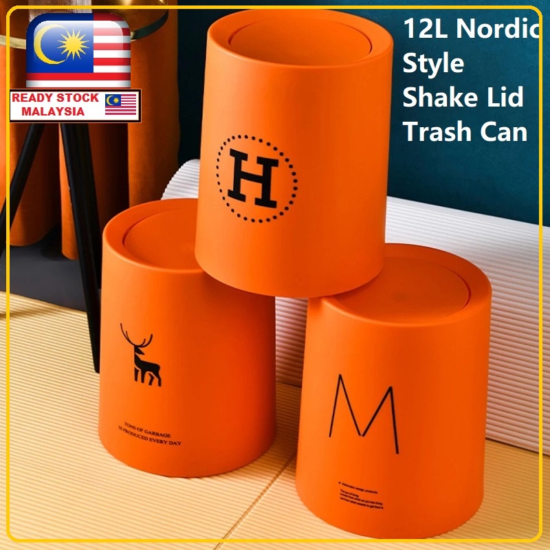 Dustbin 12L Nordic Style Without Lid G Trash Can Kitchen Bathroom ...