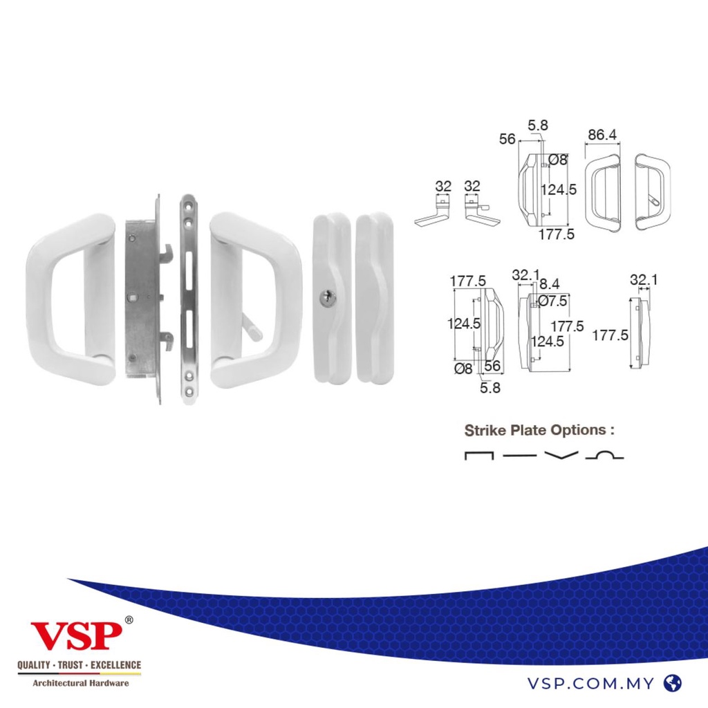 VSP-600VS-SD-2 Sliding Door Lock Double with Key / without Key | Shopee ...