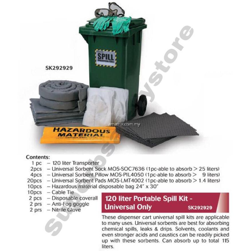 Proguard 120 LITRE DISPENSER SPILL KIT CART SK292929 - UNIVERSAL ...