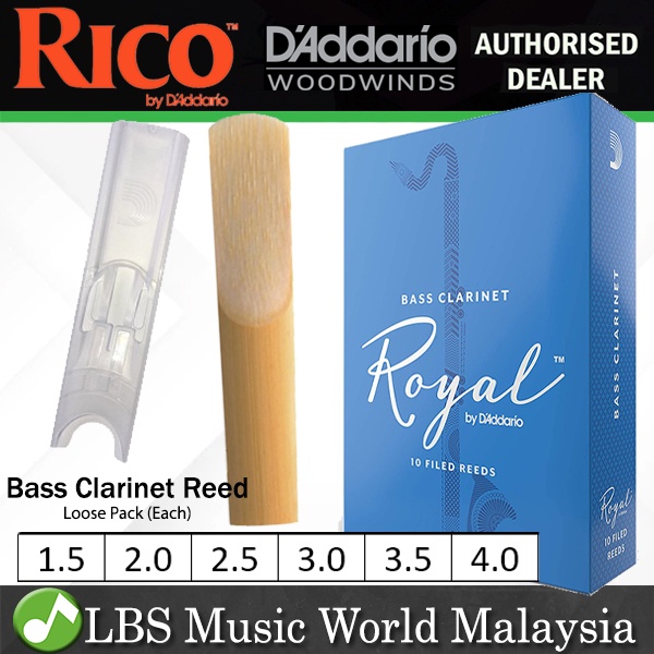 Royal by D'addario Bass Clarinet Reed Loose Pack - 1.5 / 2.0 / 2.5 / 3. ...