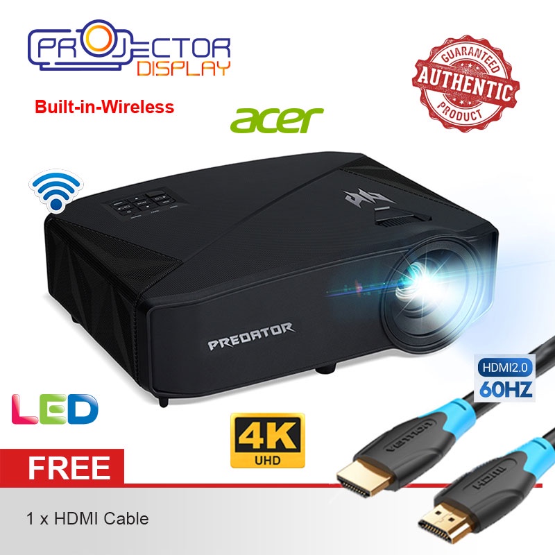 Acer Predator GD711 DLP 4K UHD 4000 Lumens Wireless Gaming & Home ...