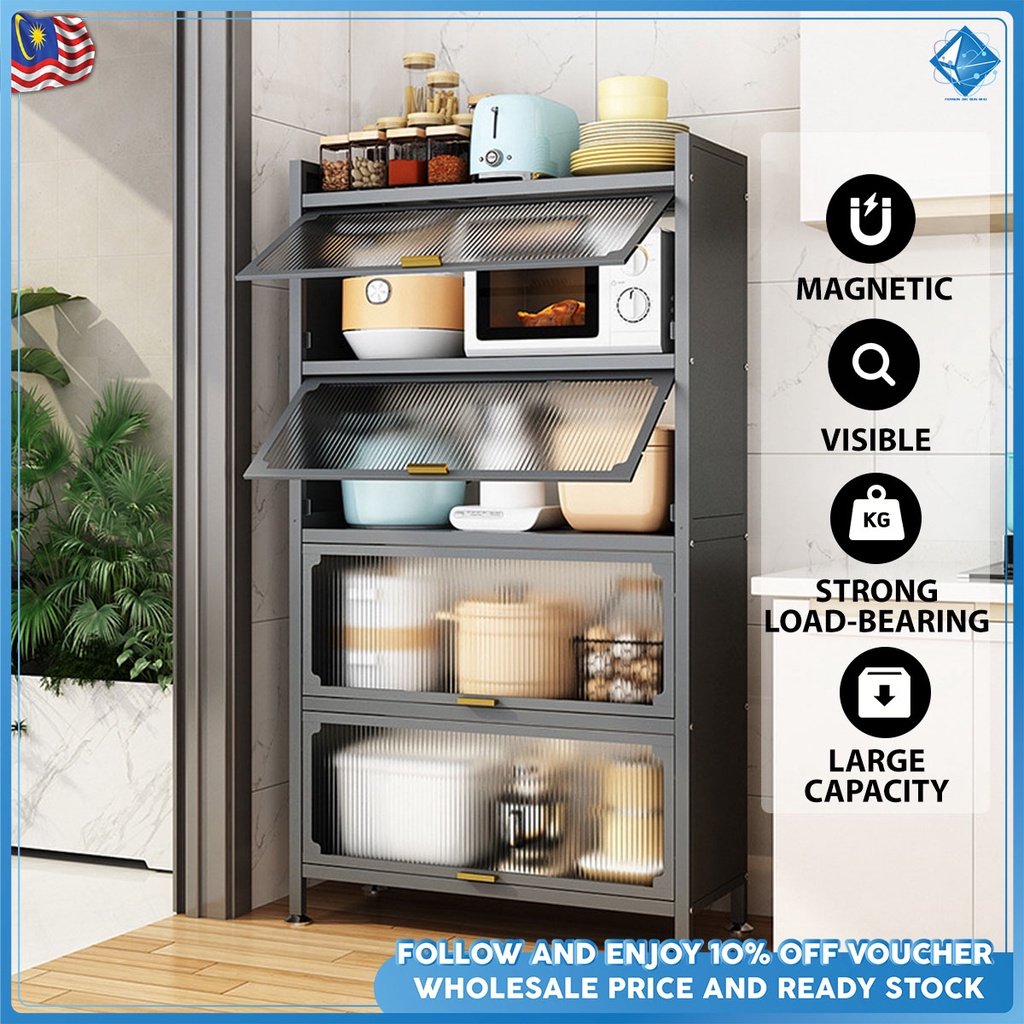 3/4/5layer Rak Dapur Kabinet Kitchen Organizer Storage Rack Microwave Oven Self Kitchen Cabinet ...