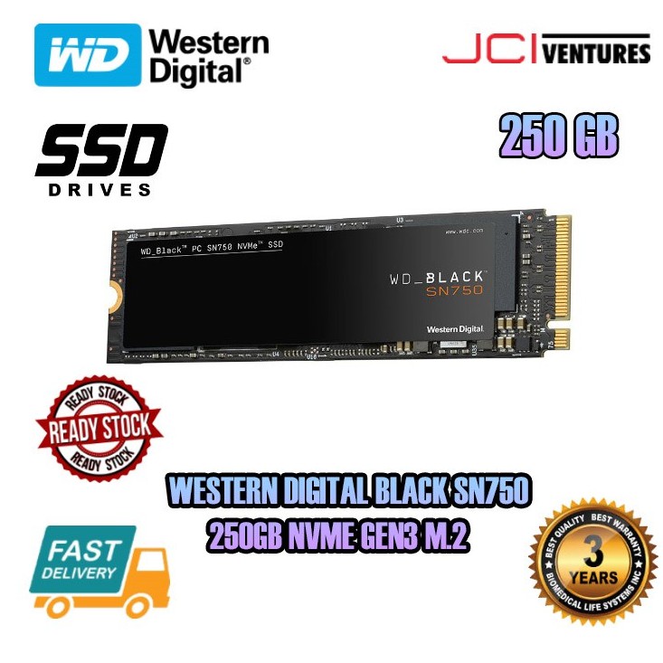 Western Digital Black SN750 (250GB) Nvme Gen3 M.2 | Shopee Malaysia