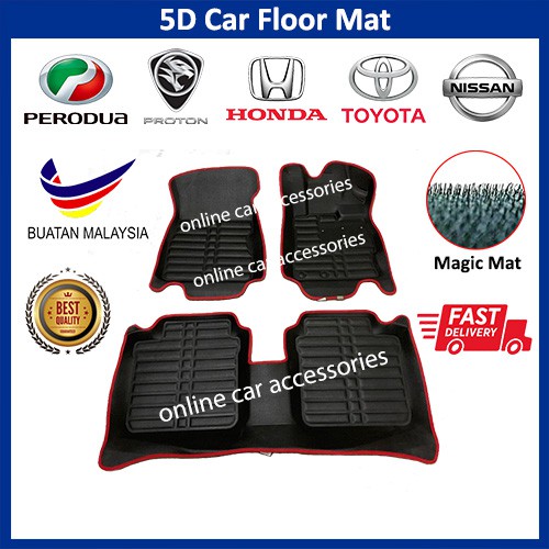 5D Carpet Perodua, Proton, Honda, Toyota, Nissan 5D Car Mat /Magic Mat ...