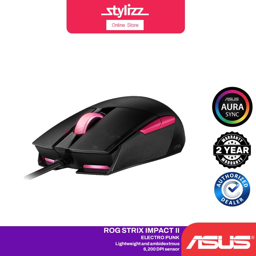 ASUS ROG Strix P512 Impact II Electro Punk Gaming Mouse | Shopee Malaysia