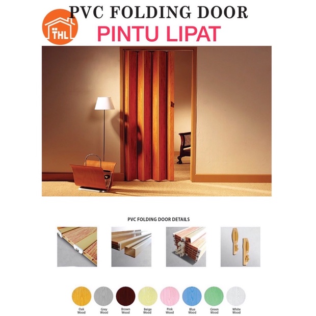 Export Quality !!! PVC Folding Toilet Door & Room Divider / Pintu Lipat ...