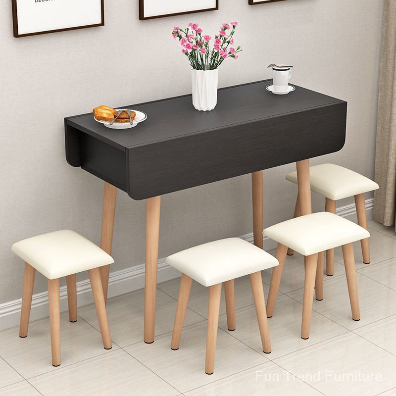 Household Minimalist Modern Small Apartment Retractable Folding Dining ...