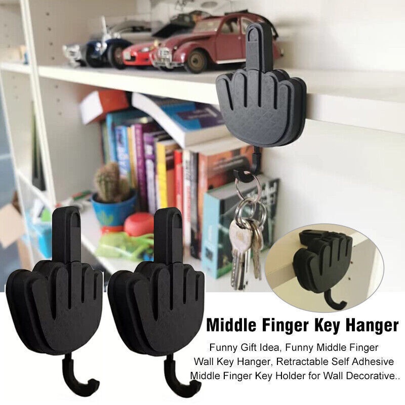 Middle Finger Key Hanger/Funny Gift Idea Spoof Desktop Hook Storage Key ...