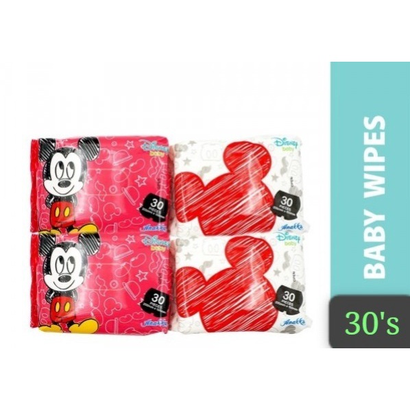 Disney Mickey Print - Baby Wipes Wet Tissue 30's | Shopee Malaysia