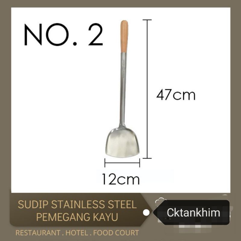 Sudip/senduk Masak Panas Stainless Steel pemegang kayu /LADLE WITH WOOD ...