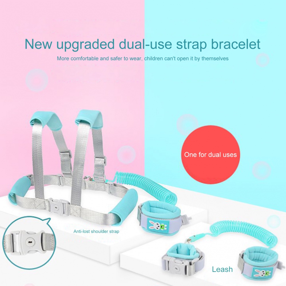 2-in-1 Toddler Rope Leash Kids Anti-Lost Wrist Link Child Lockable Baby ...