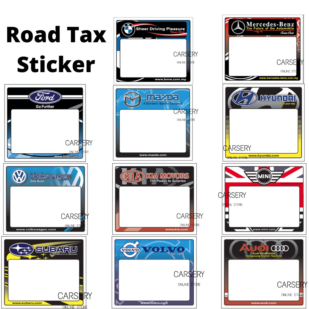 Car Road Tax Sticker for Audi BMW Mercedes Ford Hyundai Kia Mazda Mini ...