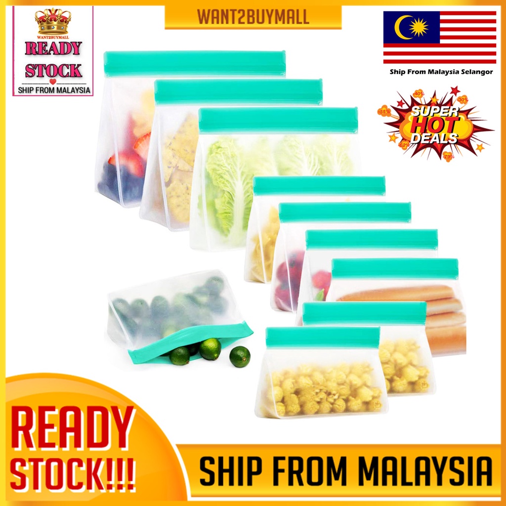 PEVA Zipper Bags Resealable Transparent Bag Food SFruit torage Dry ...