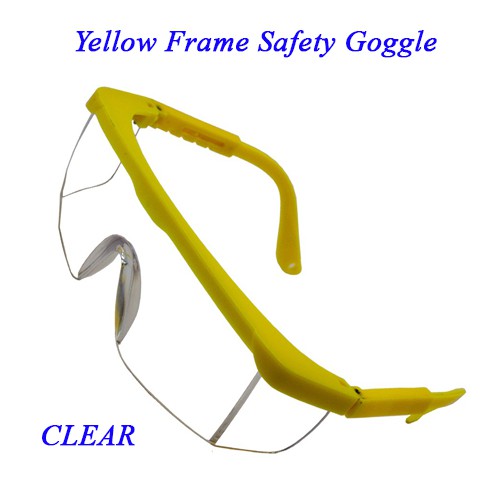 Eye Protection Safety Google Eyewear Yellow Frame Safety Goggle Cermin ...