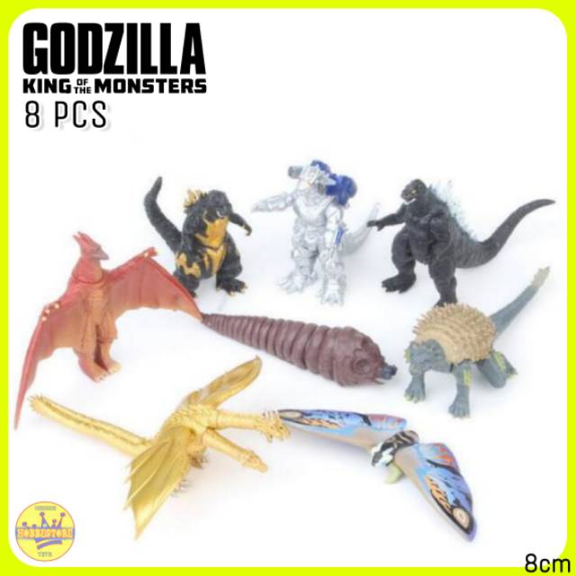 Action Figure GODZILLA set Of 8pcs - Miniature Cake Topper Toy Display ...