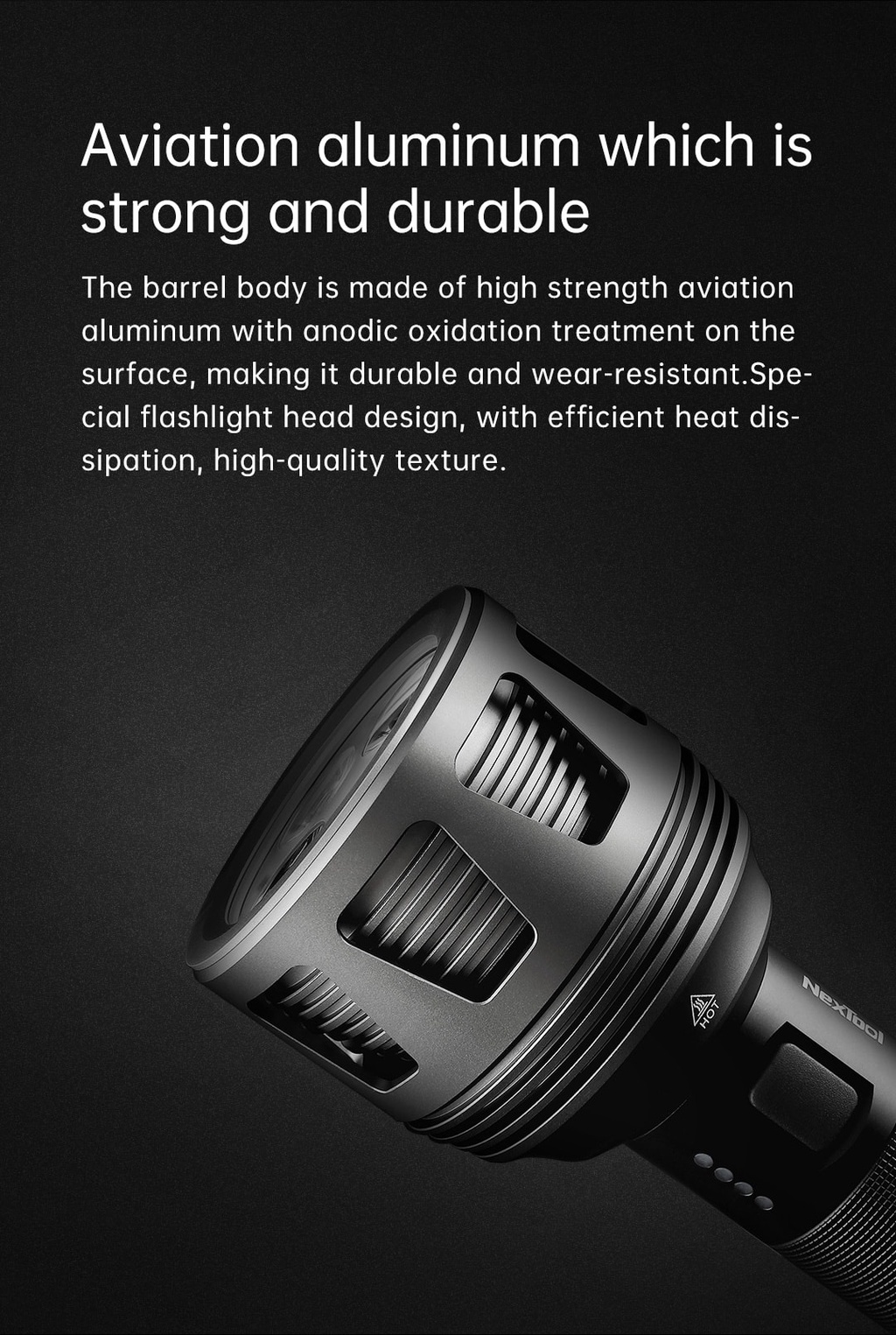 Nextool Outdoor Search Strong Light Flashlight 3600 Lumens 450M Long ...