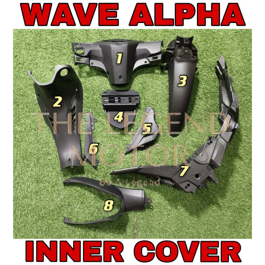 HONDA WAVE ALPHA WAVE 110 CX 110CX Cover Inner Set KAVER HITAM CAVER Coverset meter centre rear ...