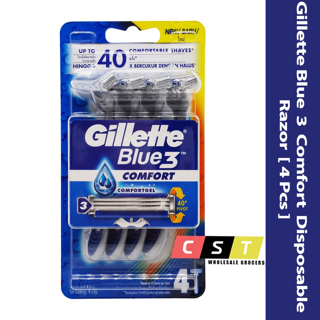 Gillette Blue 3 Comfort Disposable Razor [ 4 Pcs ] | Shopee Malaysia