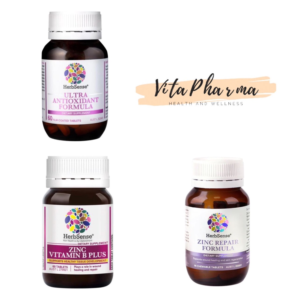 Herbsense Zinc Vitamin B Plus 60 Tablets | Ultra Antioxidant Formula ...