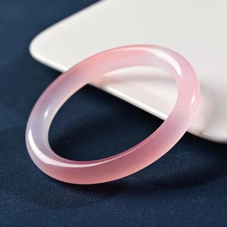 New Style Golden Silk Jade Bracelet Ice Root Pink Beauty Round Strip ...