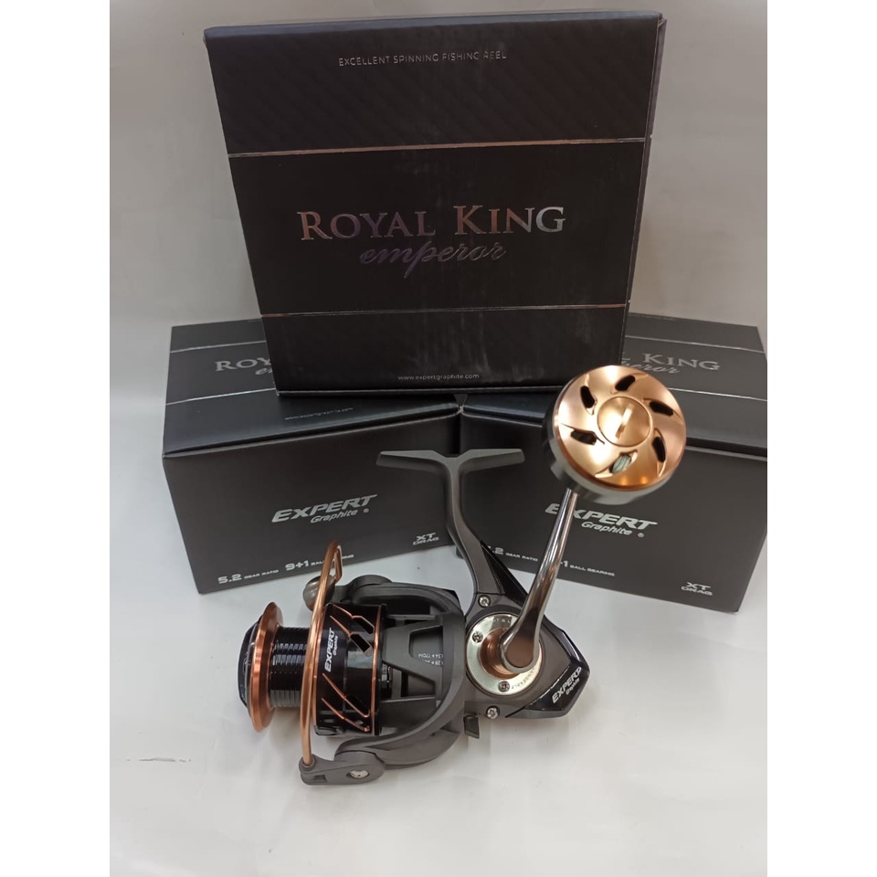 EXPERT GRAPHITE ROYAL KING SPINNING REEL (2000,3000,4000,5000) | Shopee ...